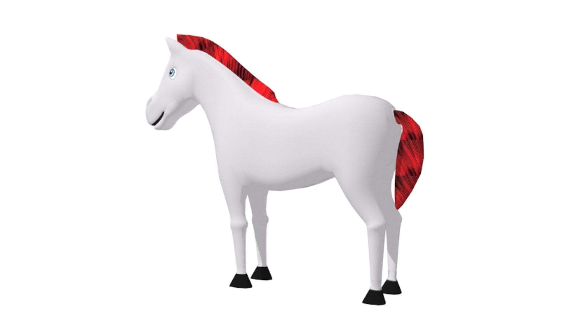 Cartoon White Horse 3D Model - TurboSquid 1757318