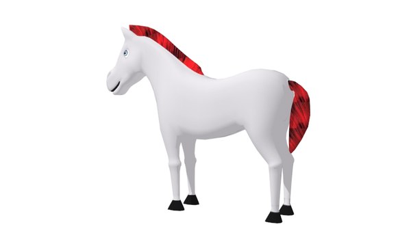 Cartoon white horse 3D model - TurboSquid 1757318