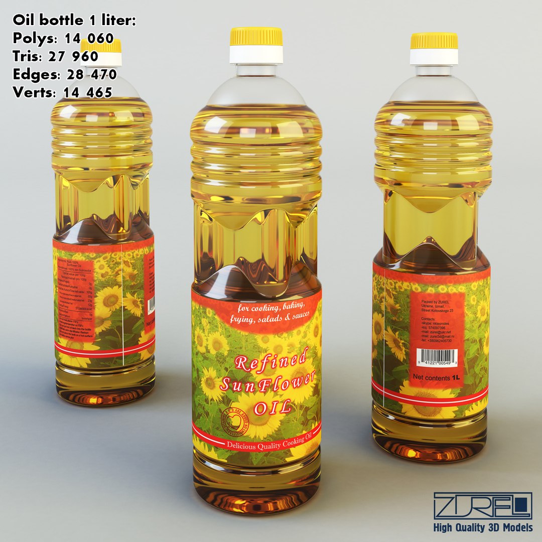 3D oil bottle model - TurboSquid 1590907