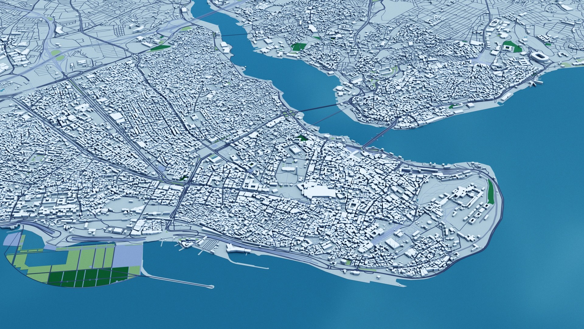 3D Istanbul City Terrain - TurboSquid 1399979