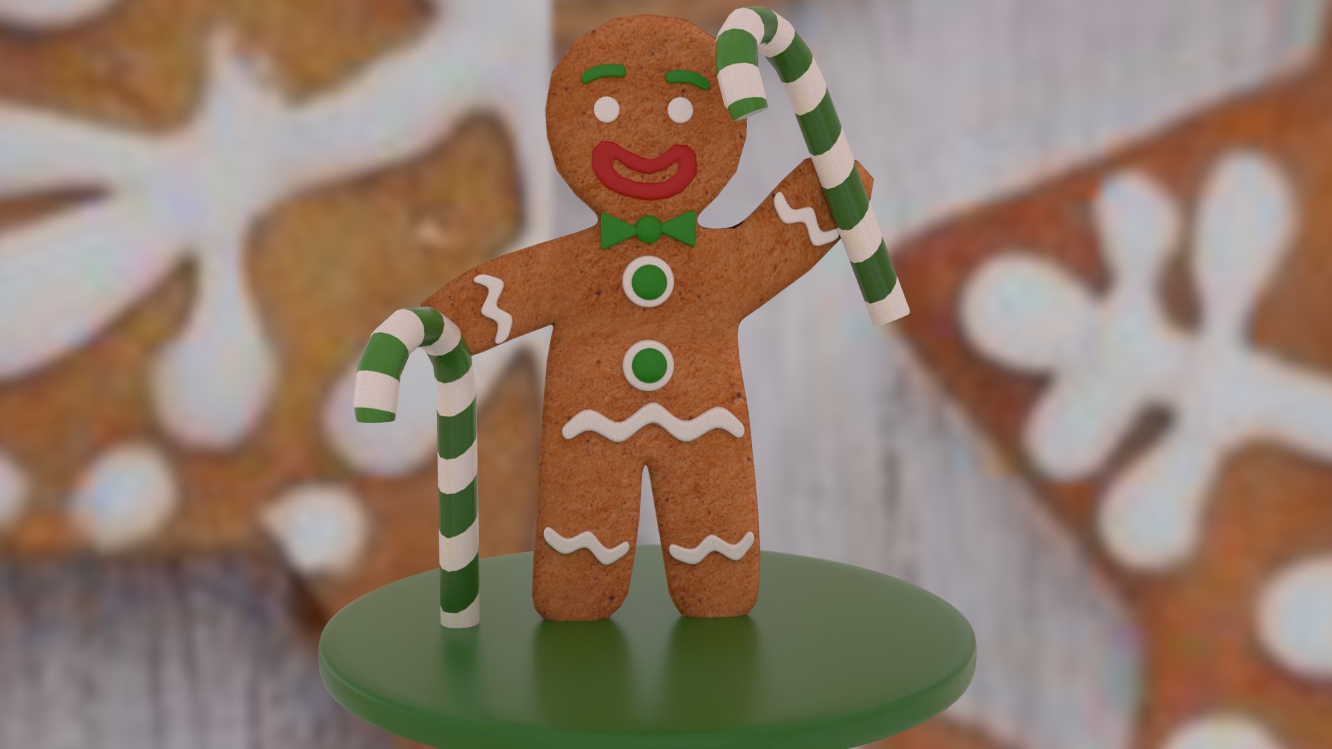 3D Christmas Gingerbread Man - TurboSquid 1989220