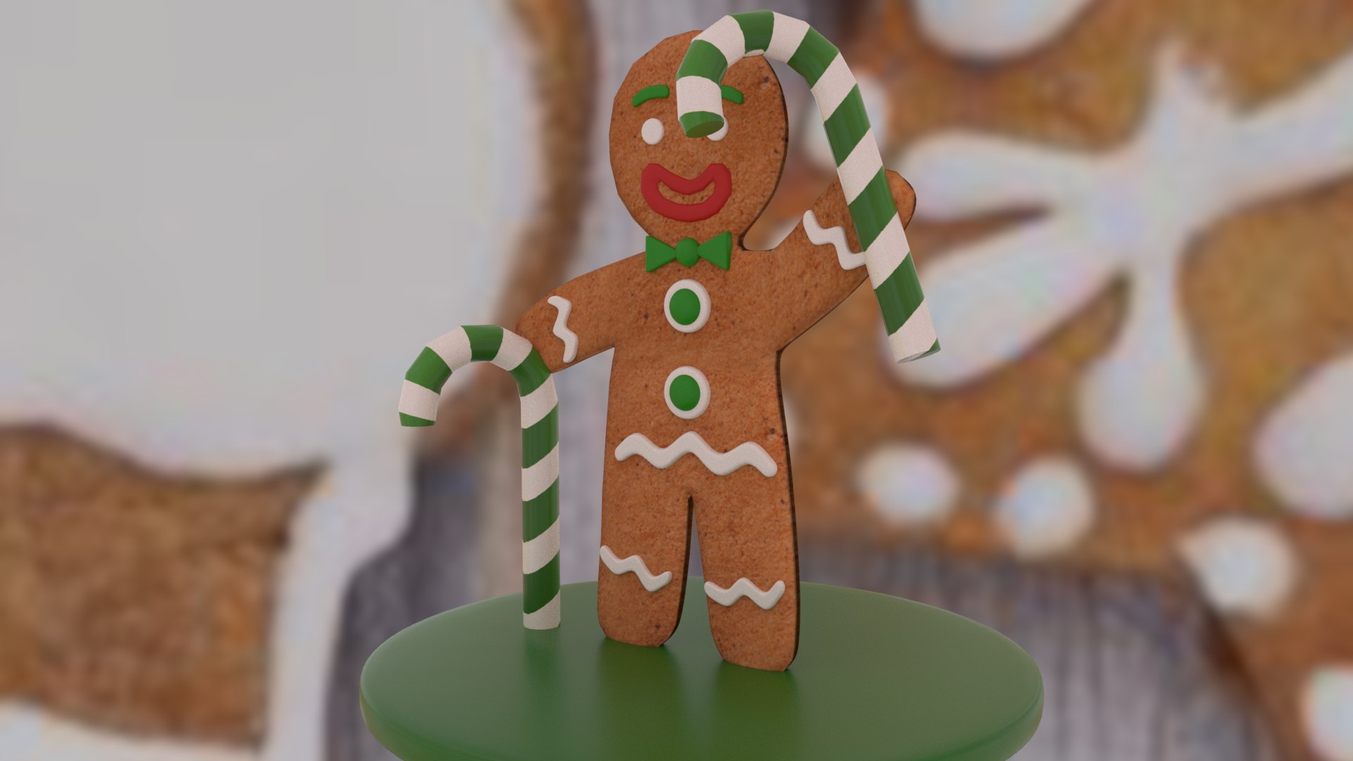 3D Christmas Gingerbread Man - TurboSquid 1989220