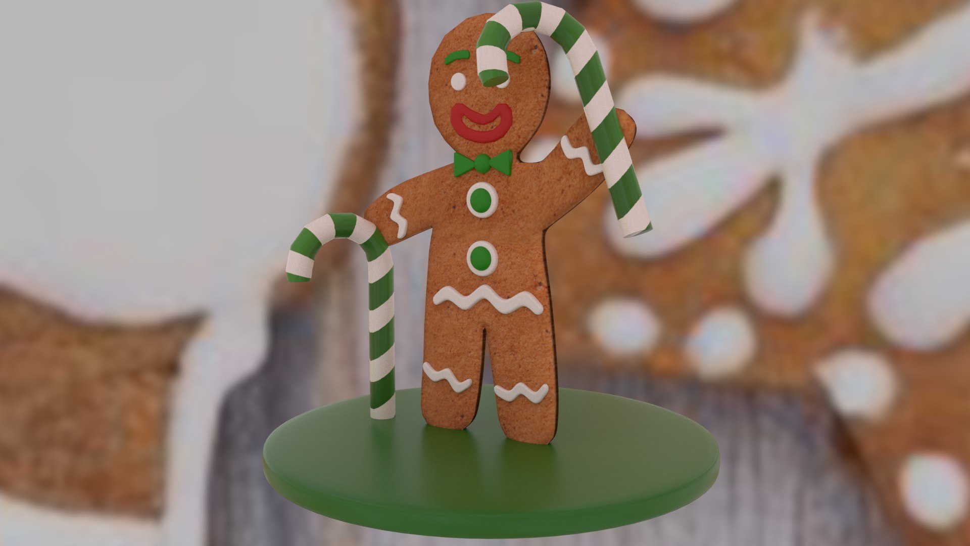 3D Christmas Gingerbread Man - TurboSquid 1989220