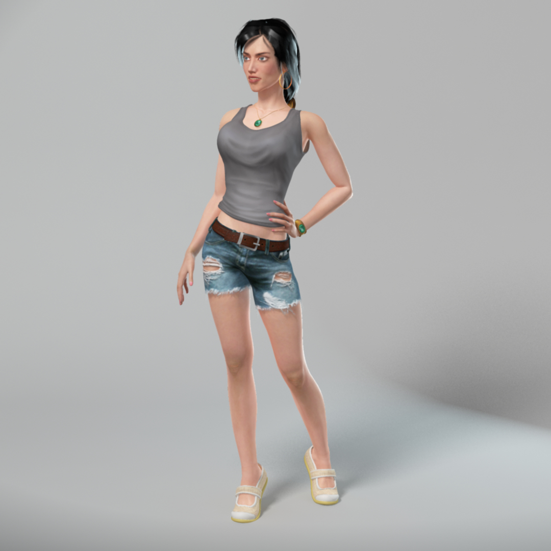 3d model rigged girl
