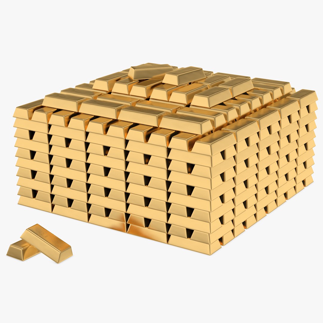 3D Gold Bar Stack model - TurboSquid 1886592
