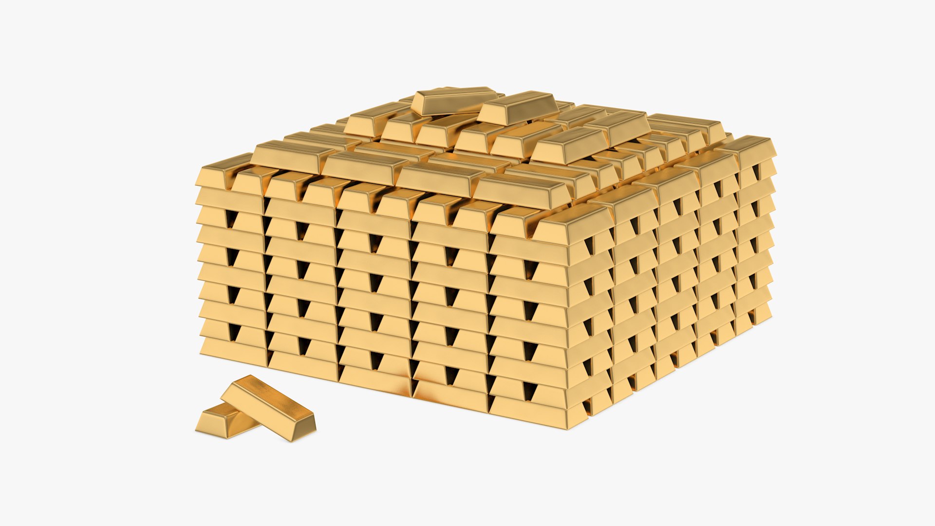 3D Gold Bar Stack Model - TurboSquid 1886592
