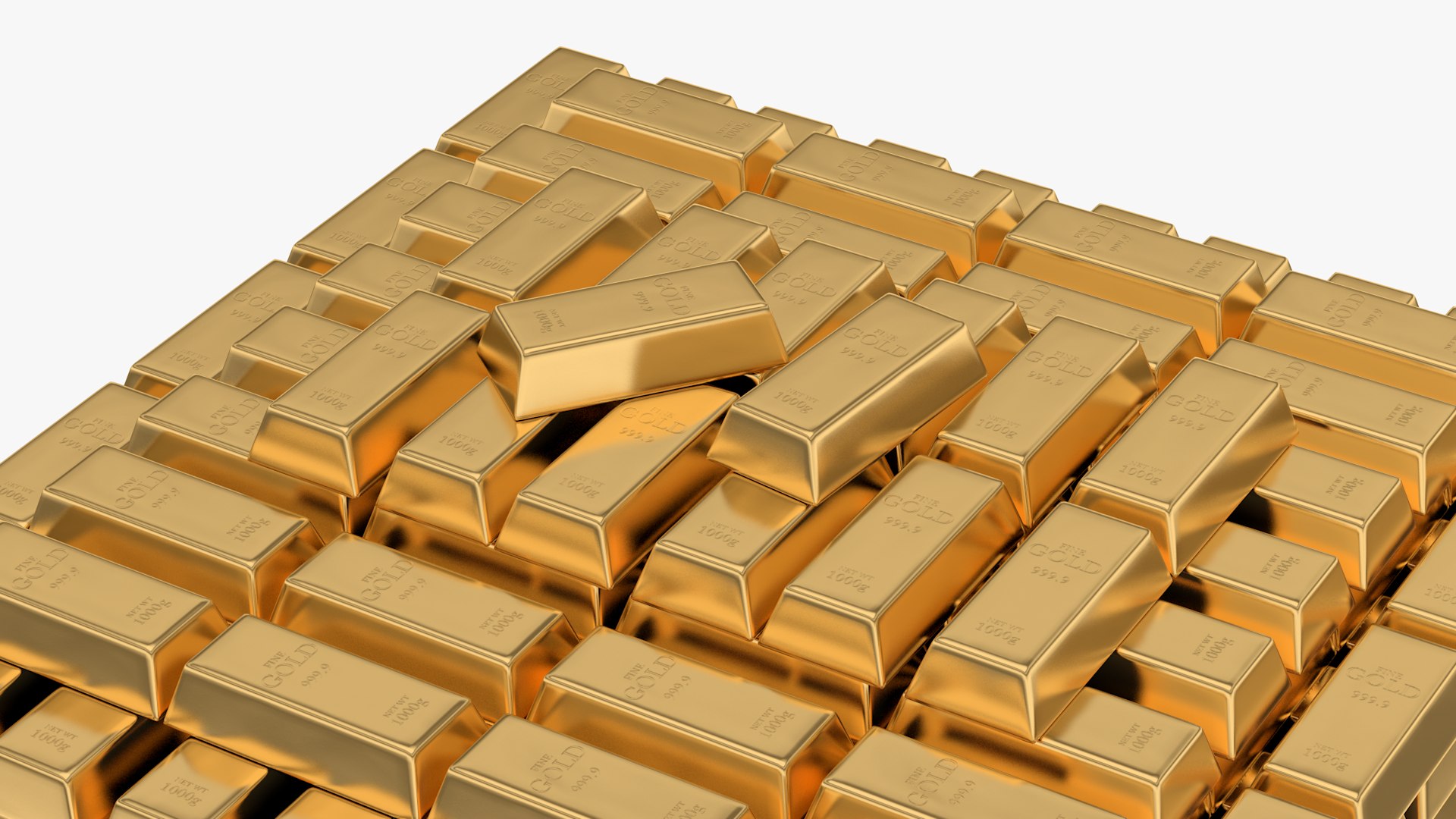 3D Gold Bar Stack Model - TurboSquid 1886592