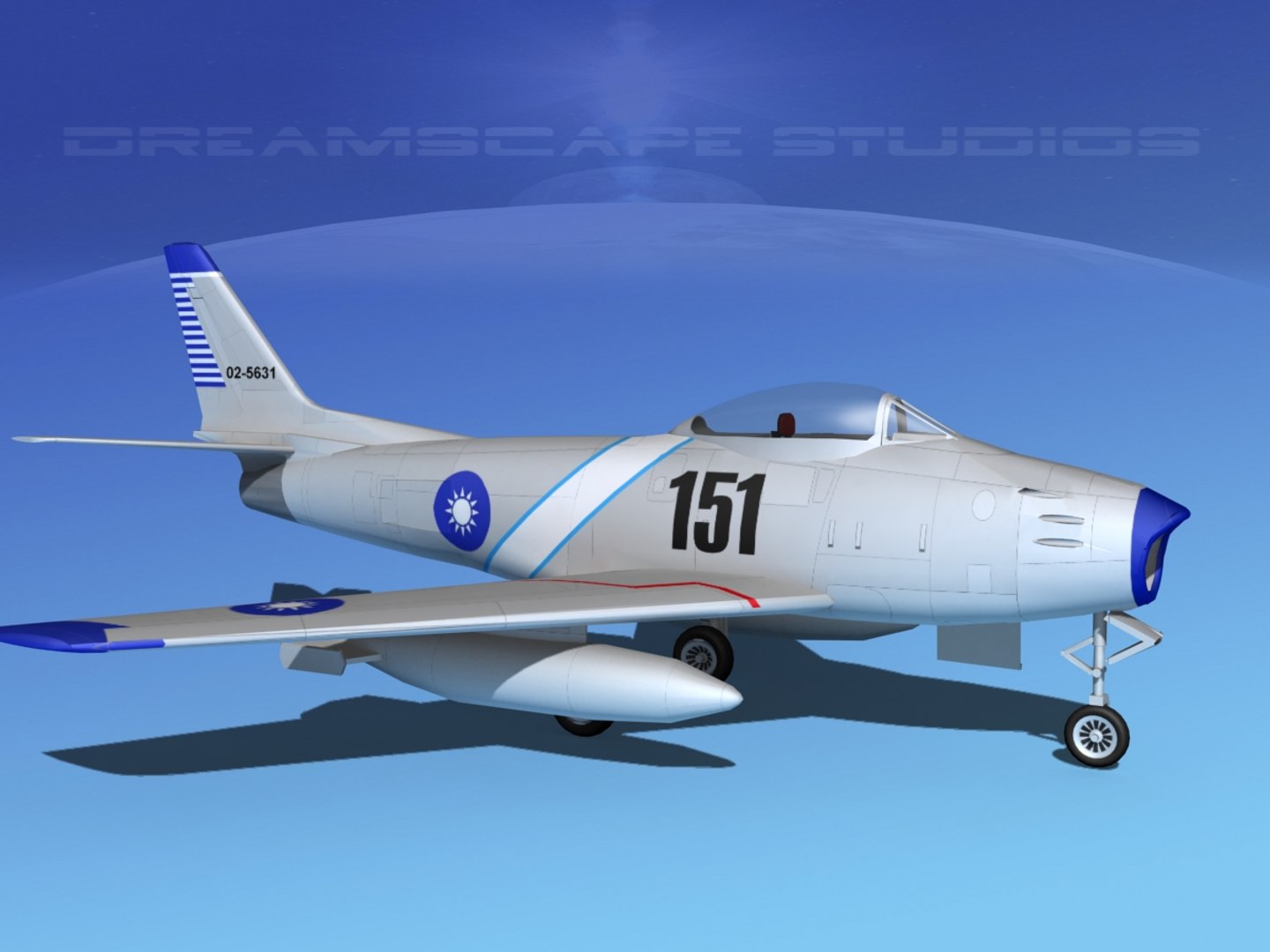 3d North American F-86 Sabre Model