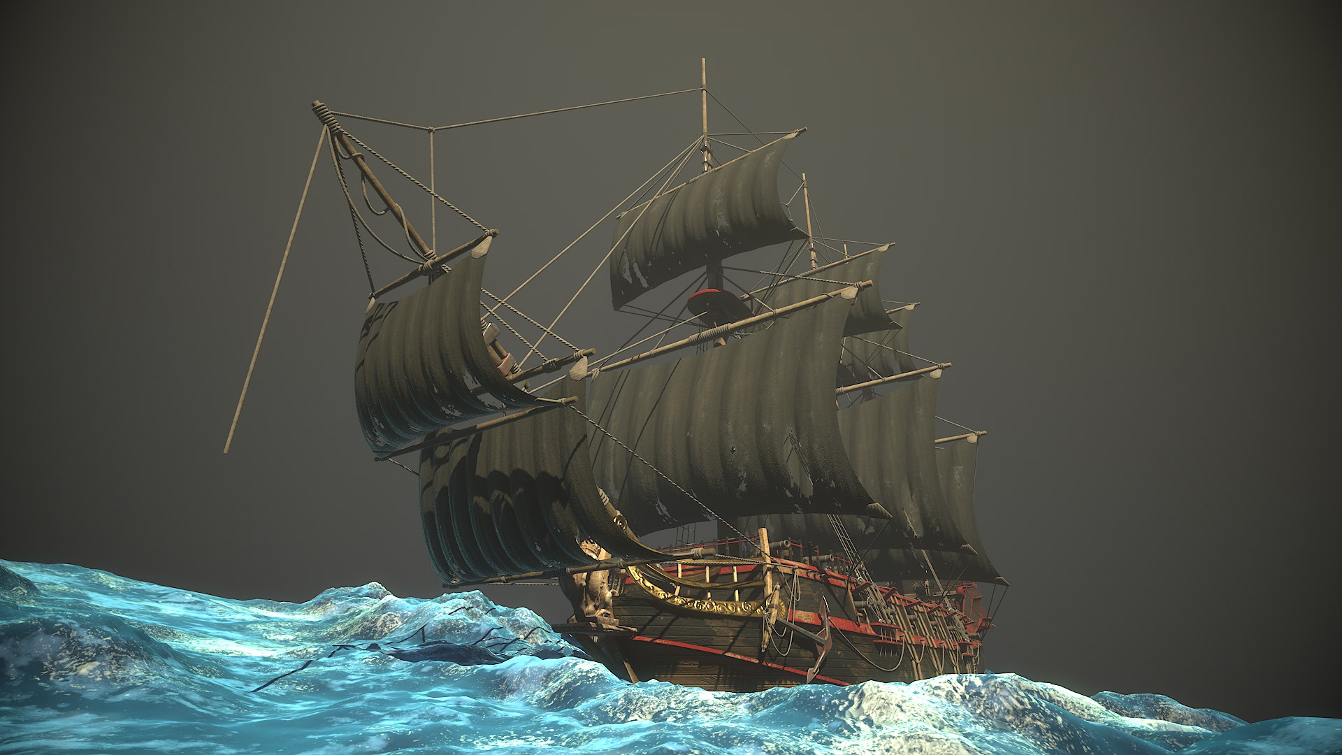 3D Sail Ship Model - TurboSquid 2100714