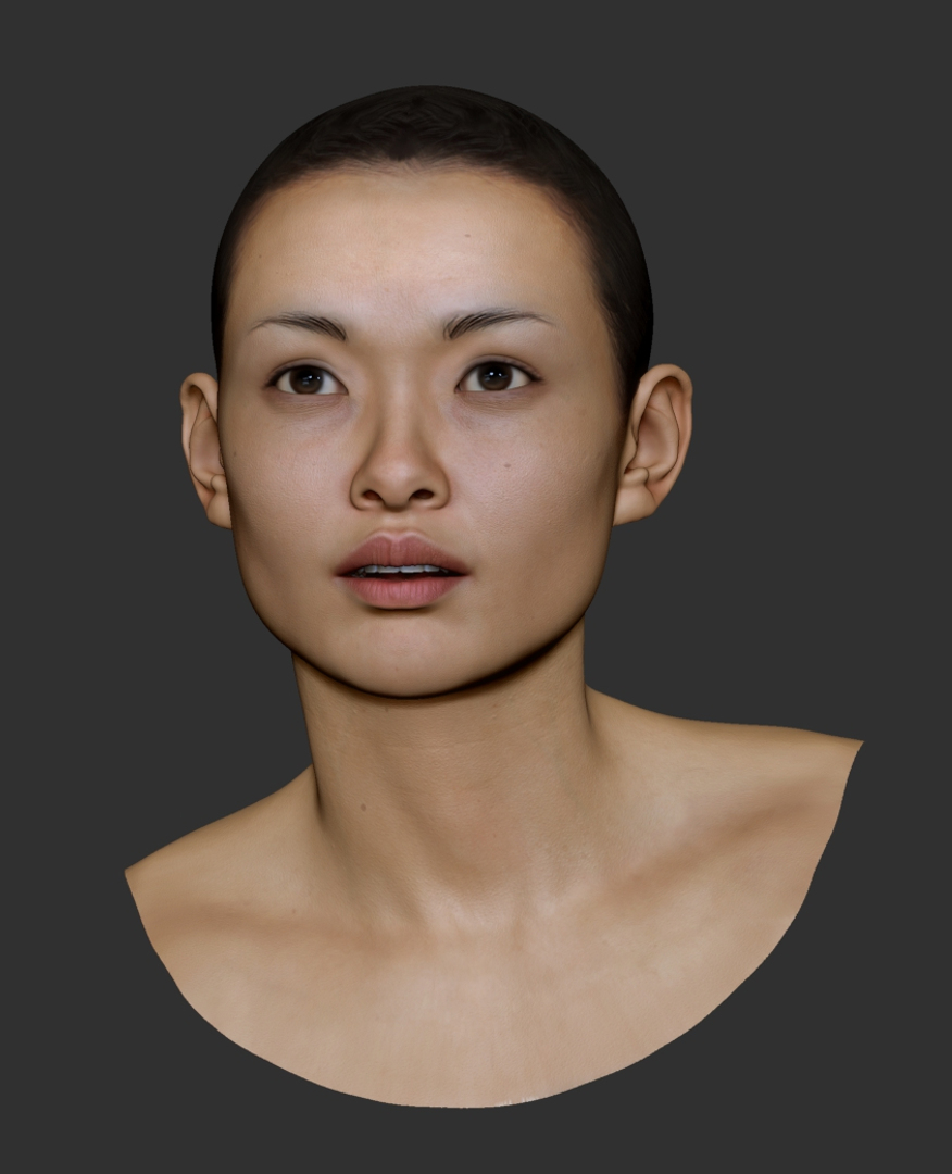 Asian woman head face 3D model - TurboSquid 1362337