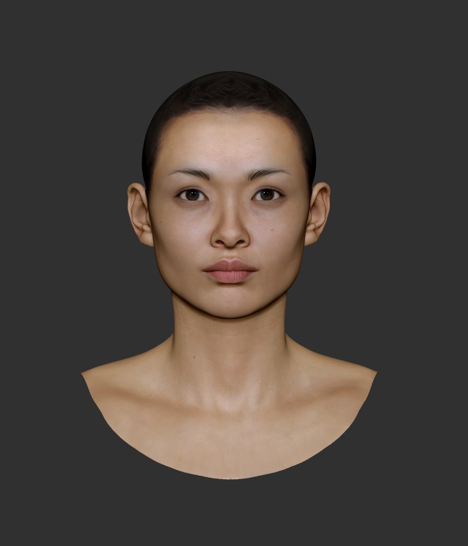 Asian woman head face 3D model - TurboSquid 1362337