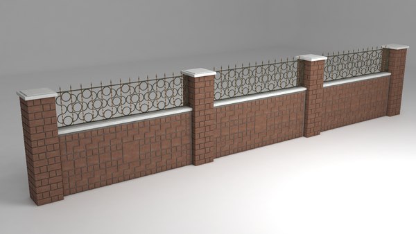 Free 3D Brick-Fence Models | TurboSquid