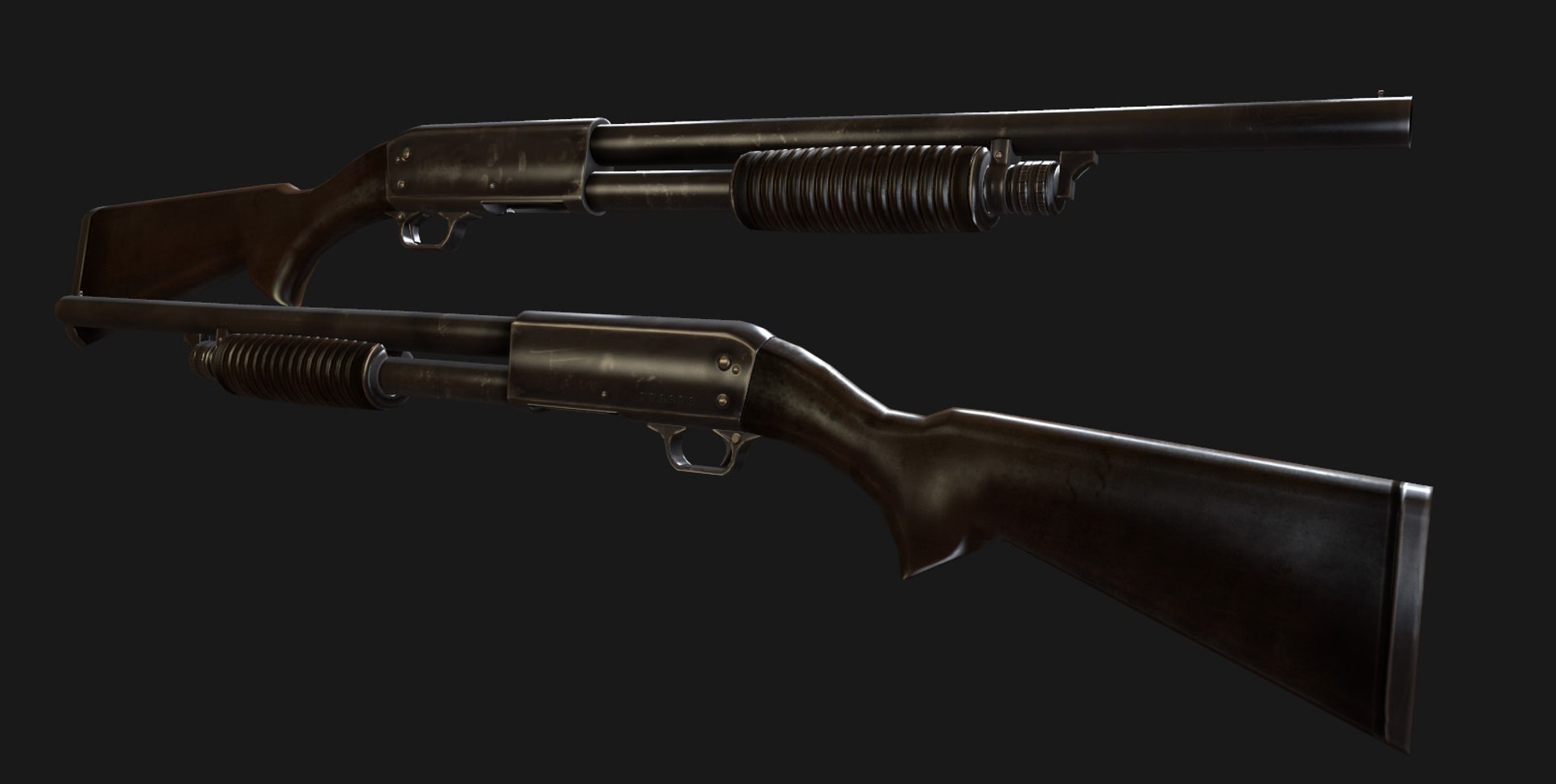 Ithaca 37 Shotgun M37 3ds