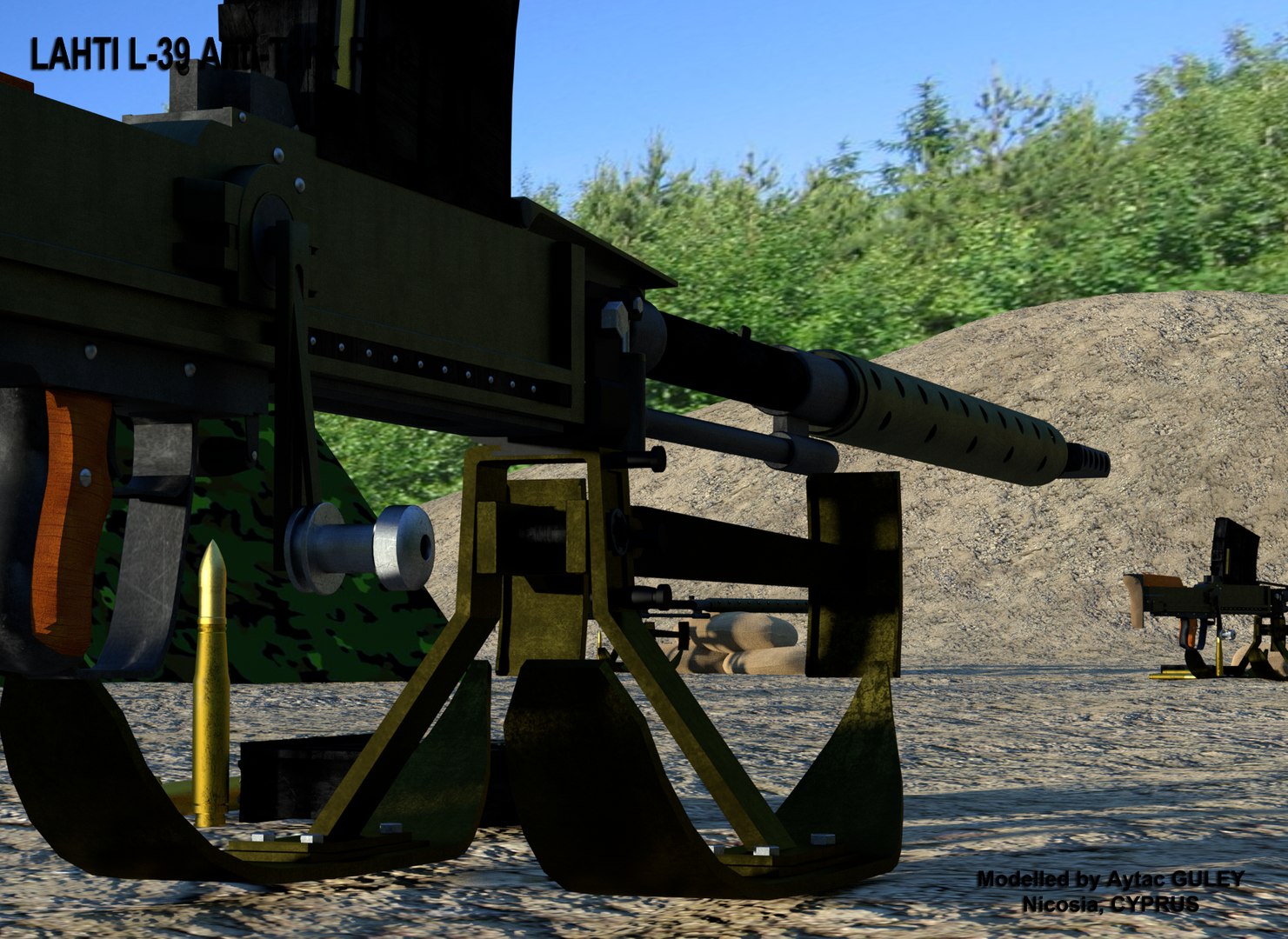 3d Obj Lahti L-39 Anti-tank Rifle Gun