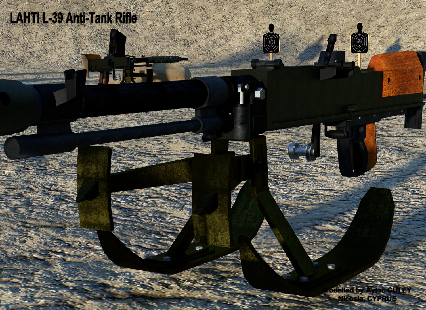 3d Obj Lahti L-39 Anti-tank Rifle Gun