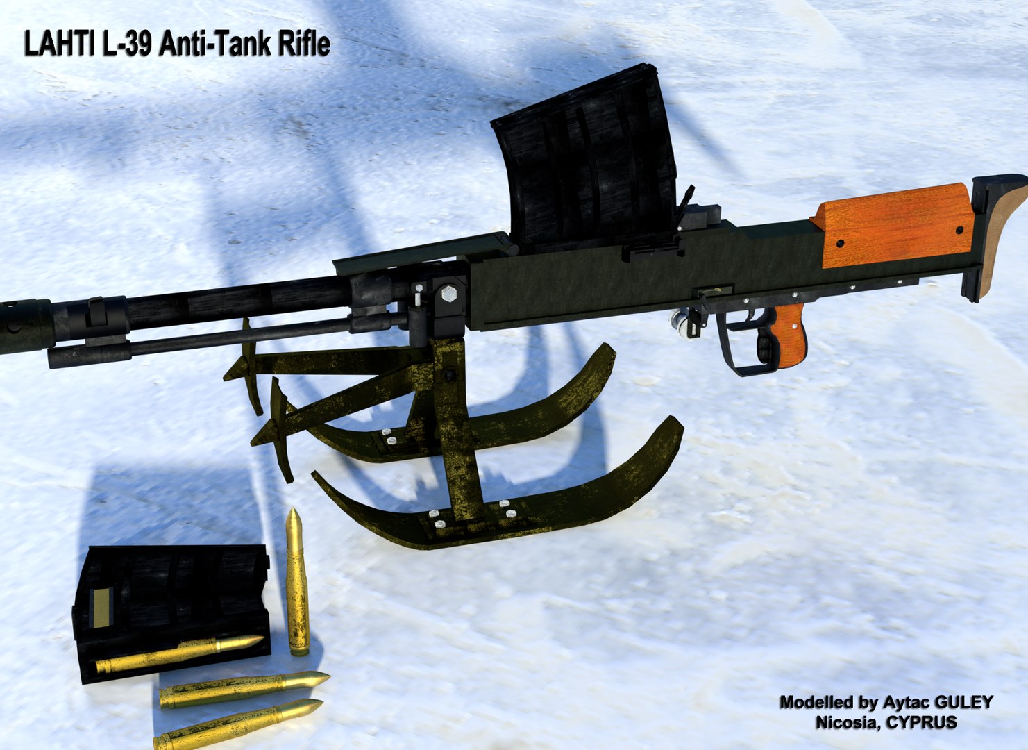 3d Obj Lahti L-39 Anti-tank Rifle Gun