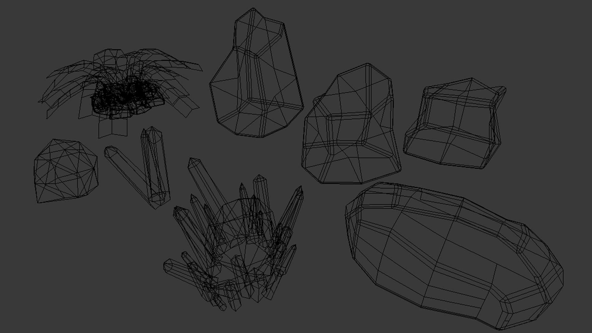 3D Model Rocks Crystals Plant - TurboSquid 1289910