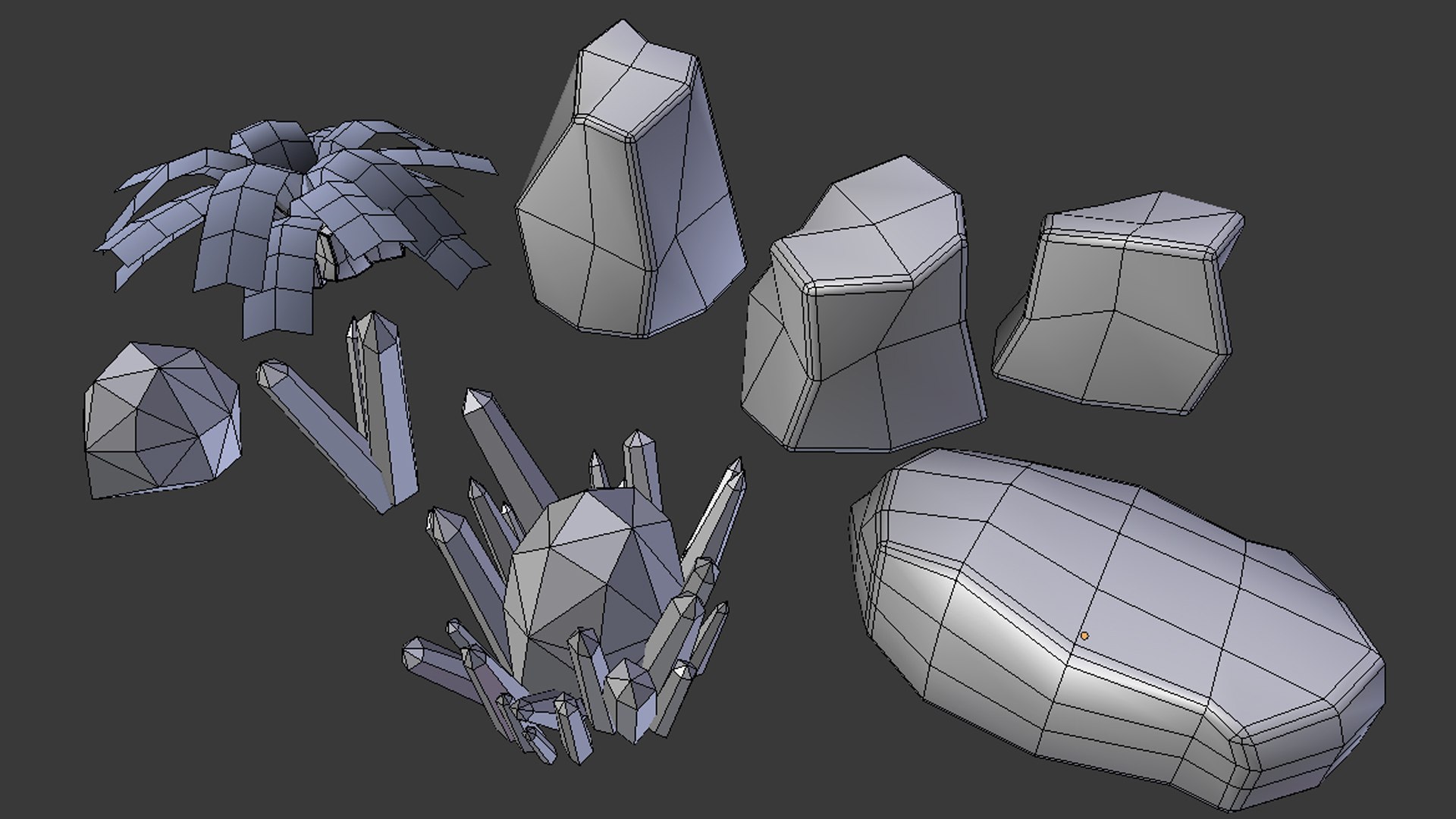 3D Model Rocks Crystals Plant - TurboSquid 1289910