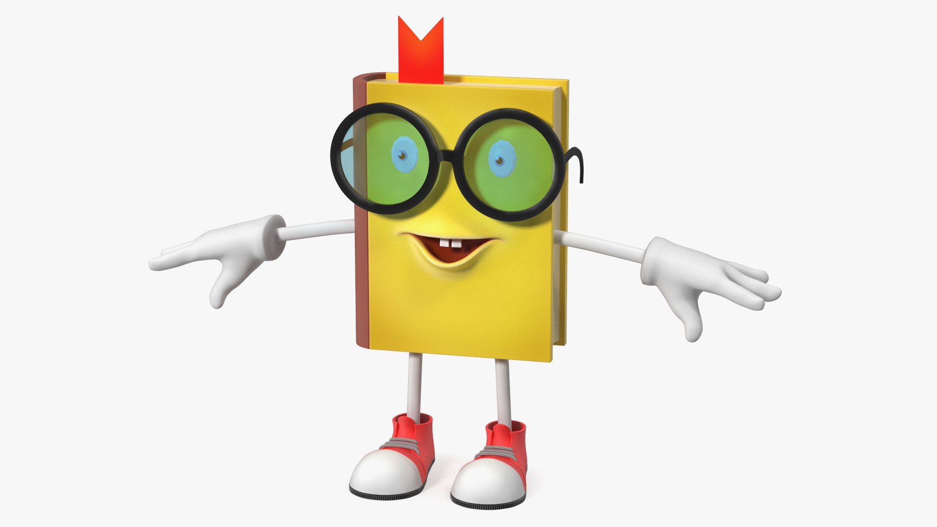Cartoon Yellow Book Rigged 3D Model - TurboSquid 2127120