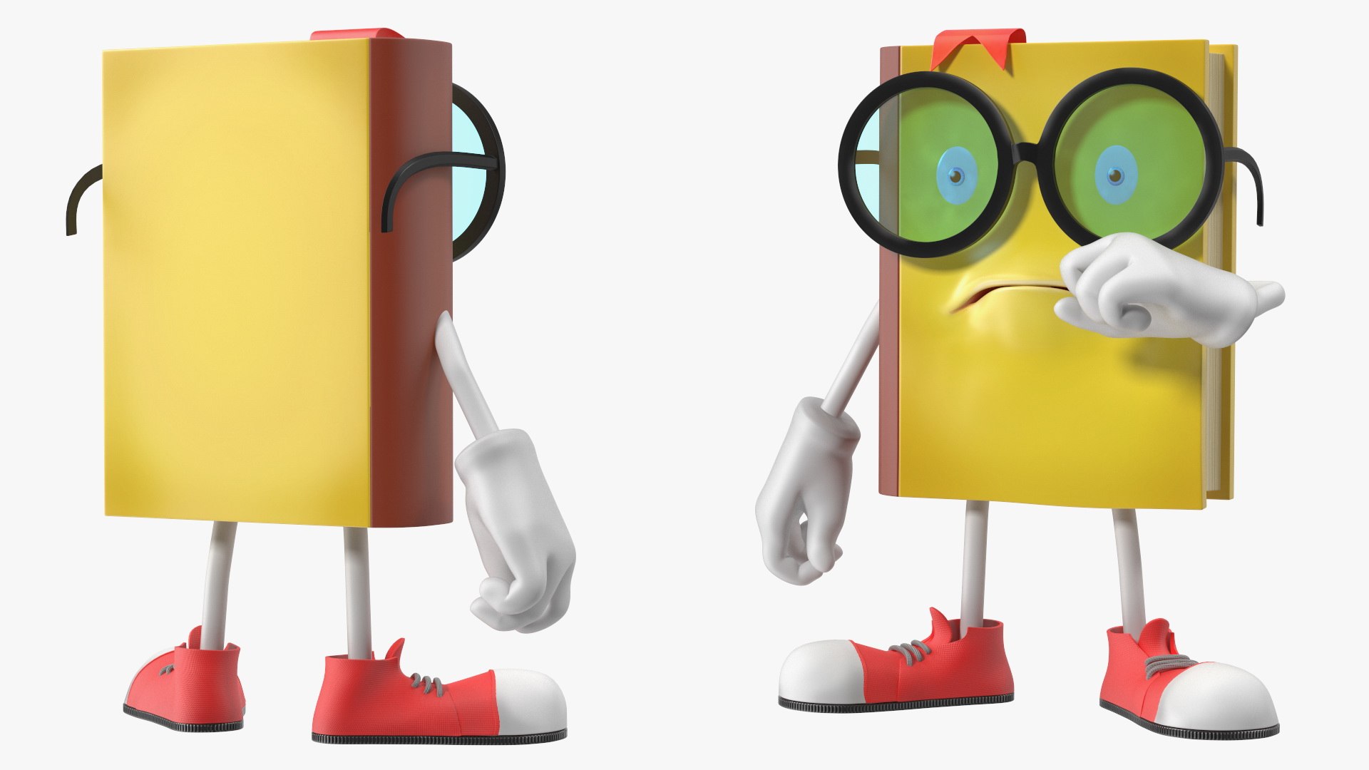 Cartoon Yellow Book Rigged 3D Model - TurboSquid 2127120