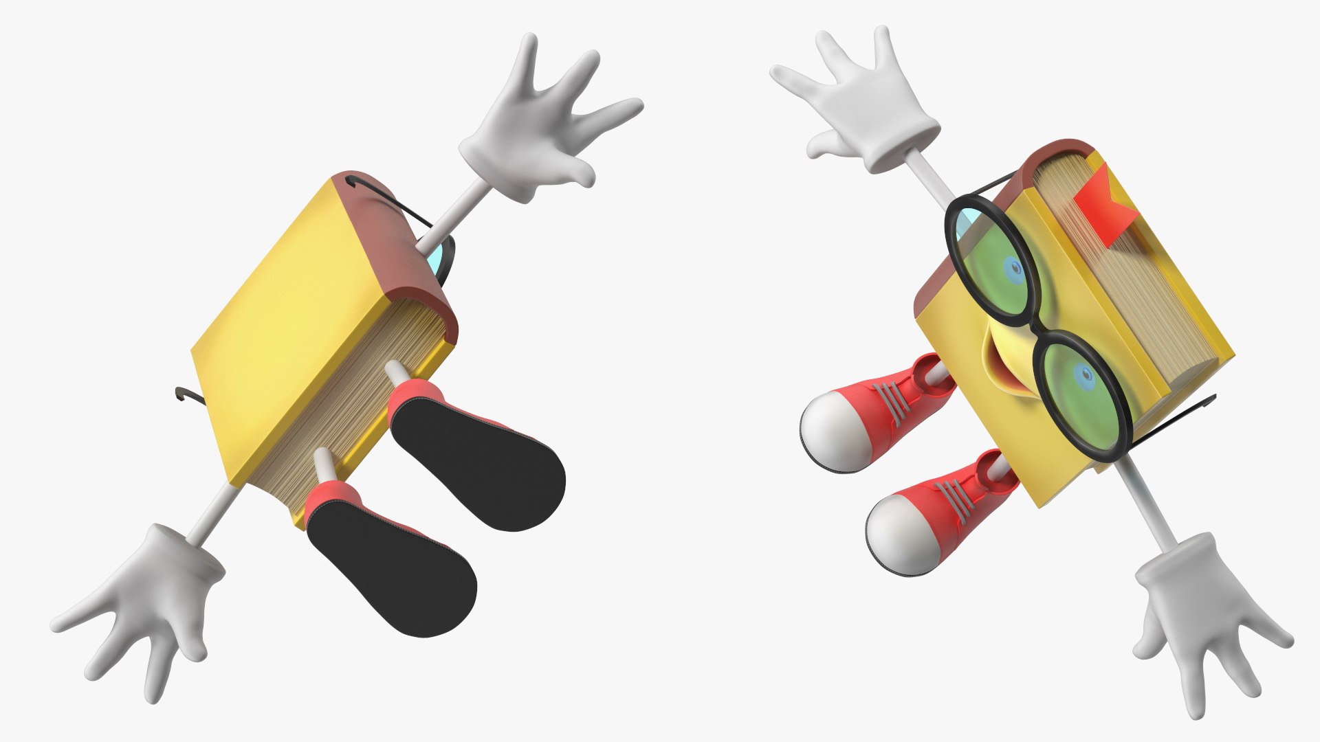 Cartoon Yellow Book Rigged 3D Model - TurboSquid 2127120