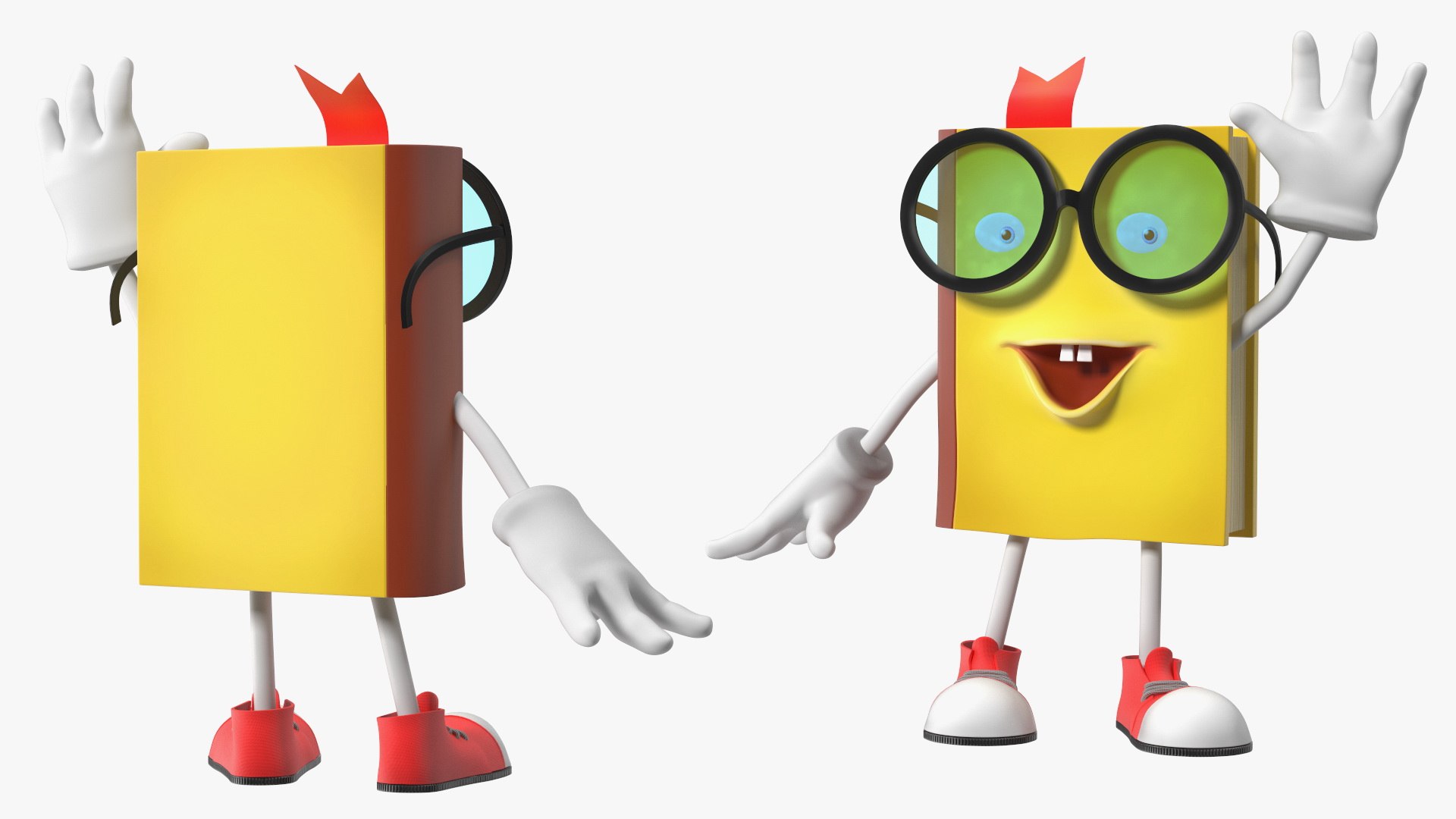 Cartoon Yellow Book Rigged 3D Model - TurboSquid 2127120