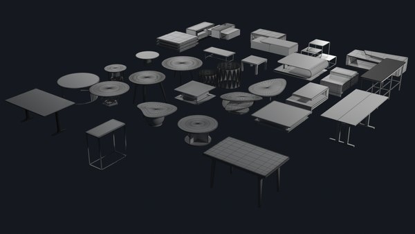 3D model 30 LOW POLY CUSTOM TABLES - TurboSquid 1992156
