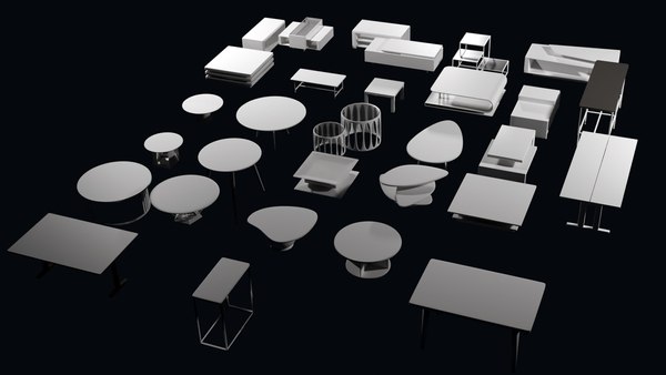 3D model 30 LOW POLY CUSTOM TABLES - TurboSquid 1992156