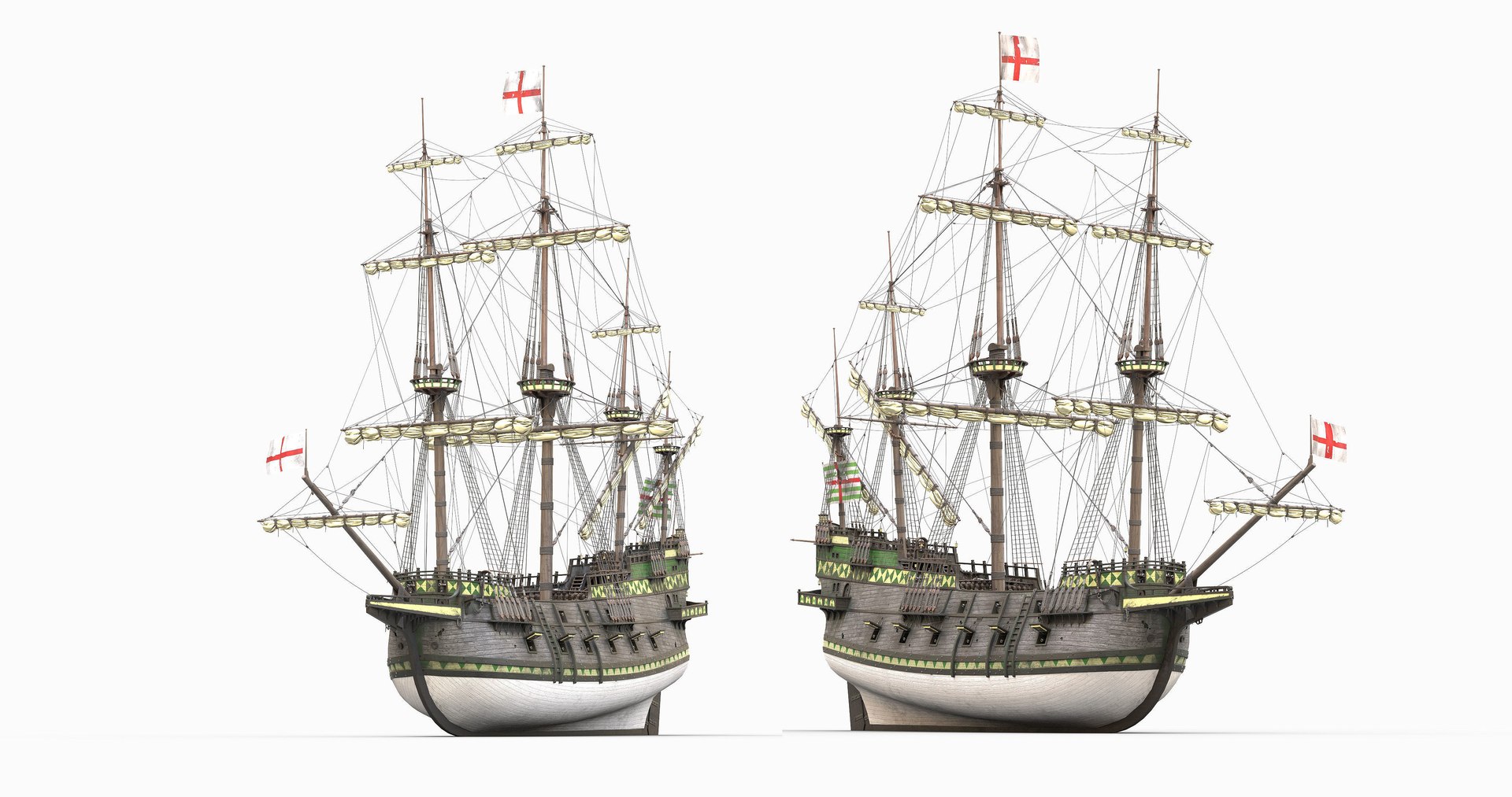 This 3D Galleon Includes A Fully Detailed Interior 03 3D Model ...