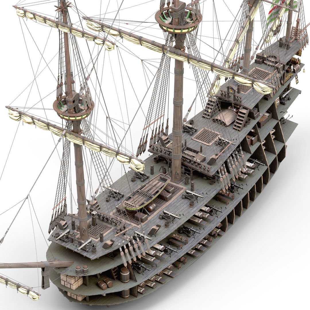 This 3D Galleon Includes A Fully Detailed Interior 03 3D Model ...