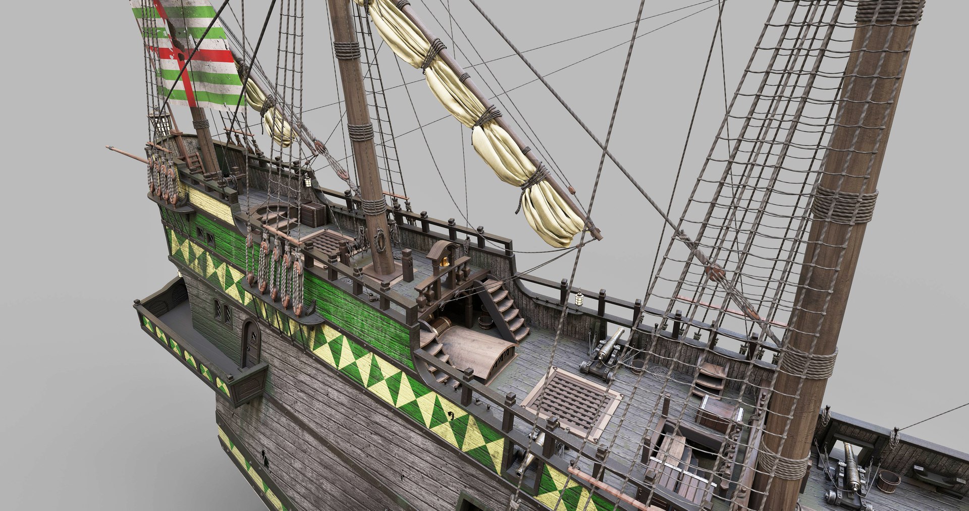 This 3D Galleon Includes A Fully Detailed Interior 03 3D Model ...