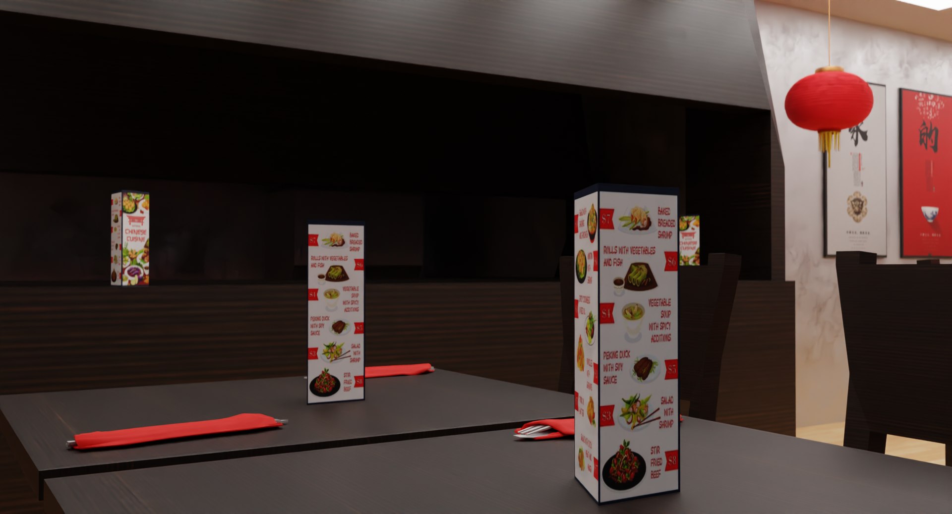 Low Poly Chinese Restaurant Interior 3D Model - TurboSquid 2093489