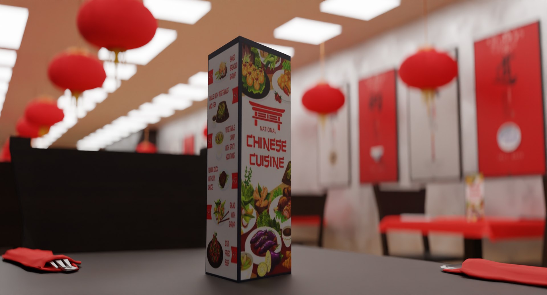 Low Poly Chinese Restaurant Interior 3D Model - TurboSquid 2093489