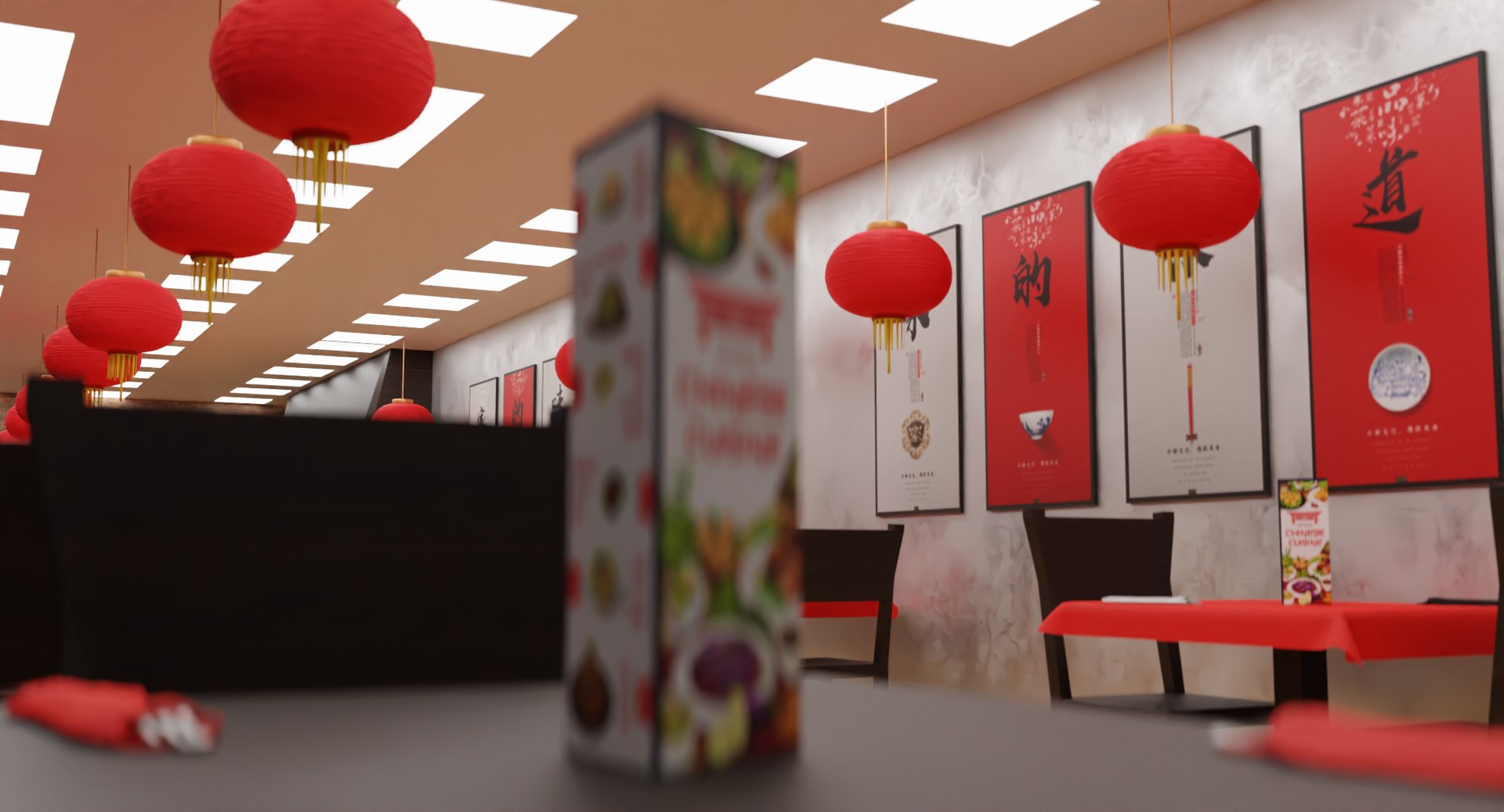 Low Poly Chinese Restaurant Interior 3D Model - TurboSquid 2093489