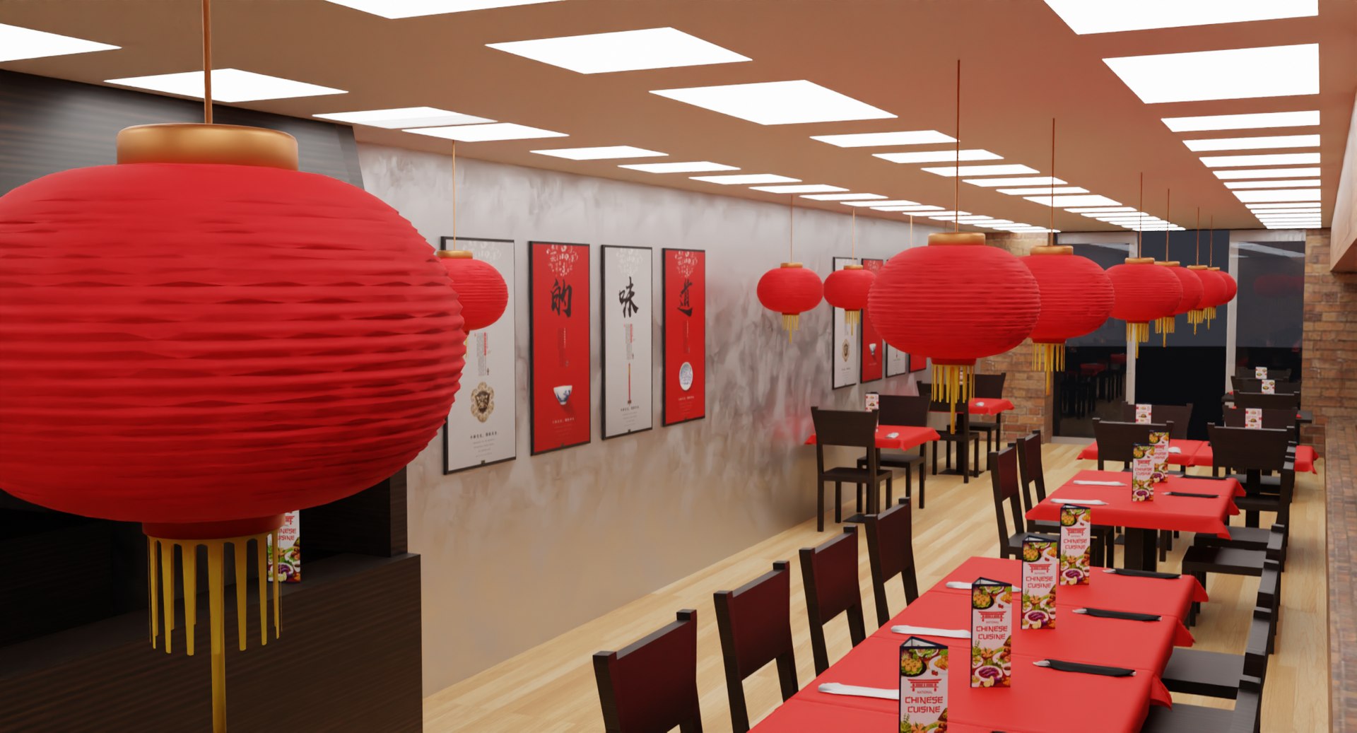 Low Poly Chinese Restaurant Interior 3D Model - TurboSquid 2093489