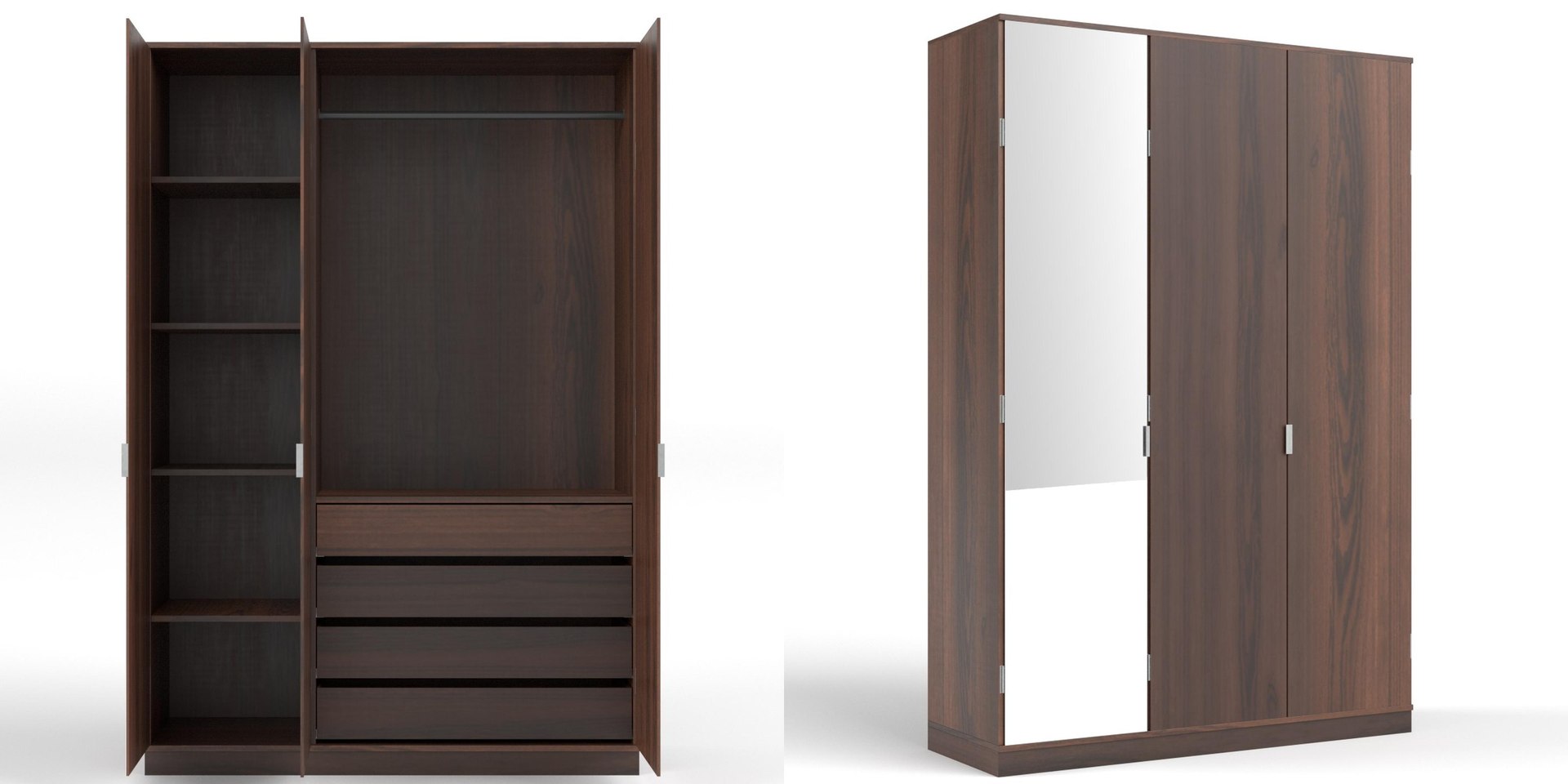 Three-door Wardrobe 3D Model - TurboSquid 1990838