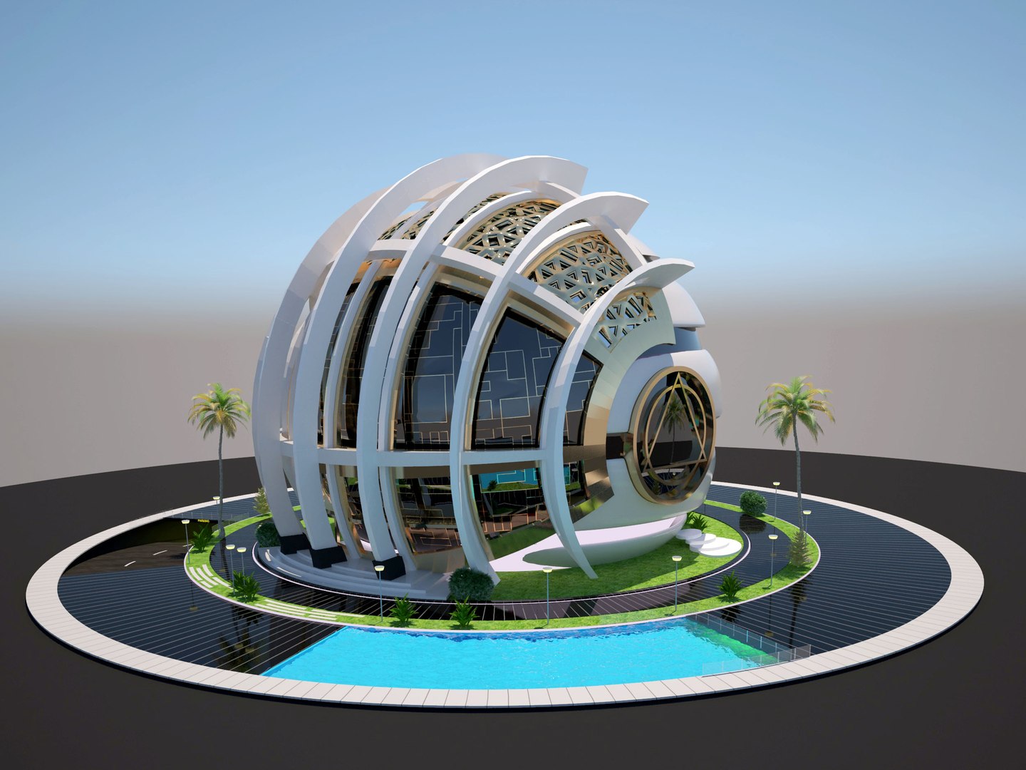 Creative Sphere Building 3D Model - TurboSquid 1803988