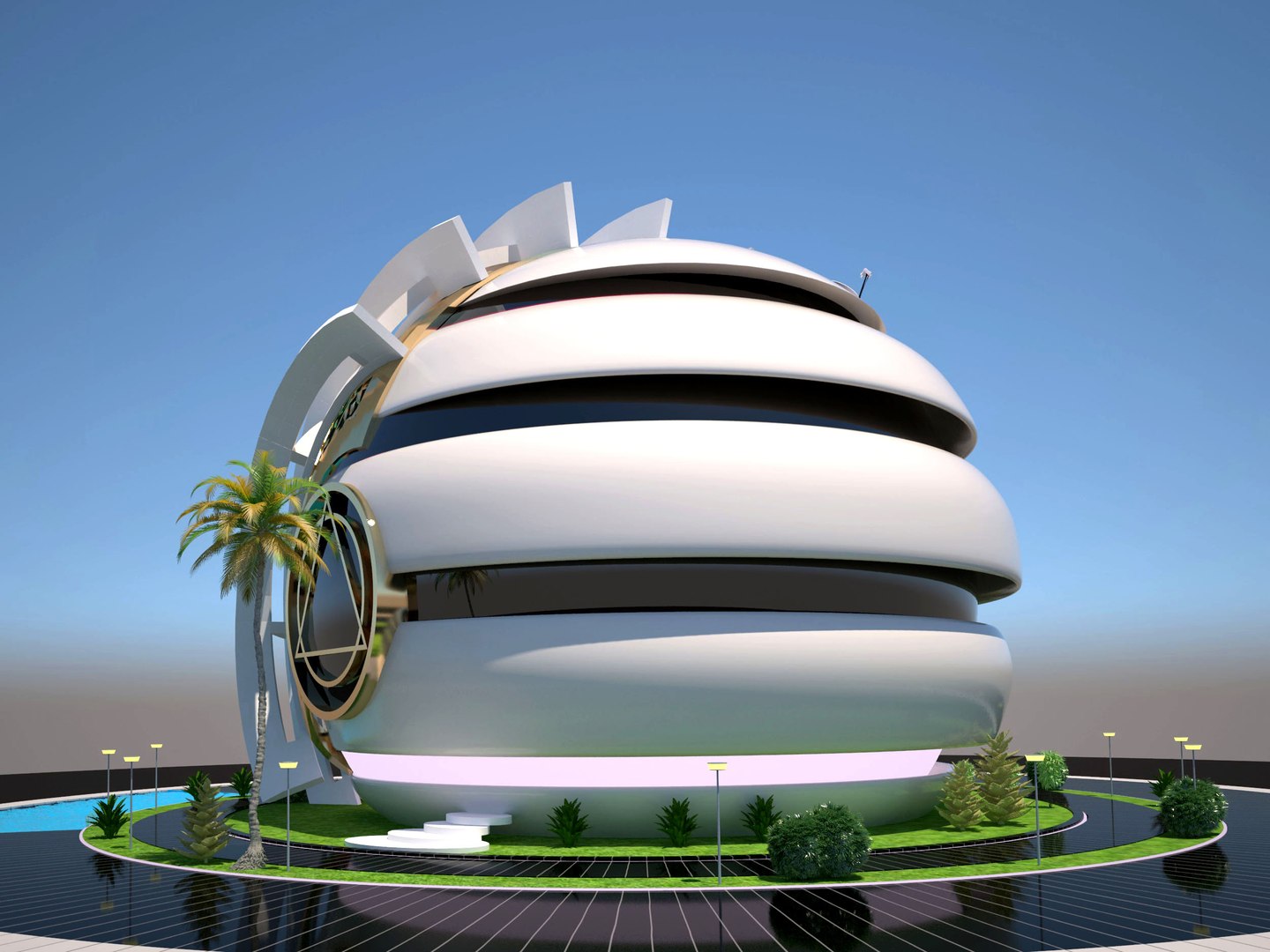 Creative Sphere Building 3D Model - TurboSquid 1803988