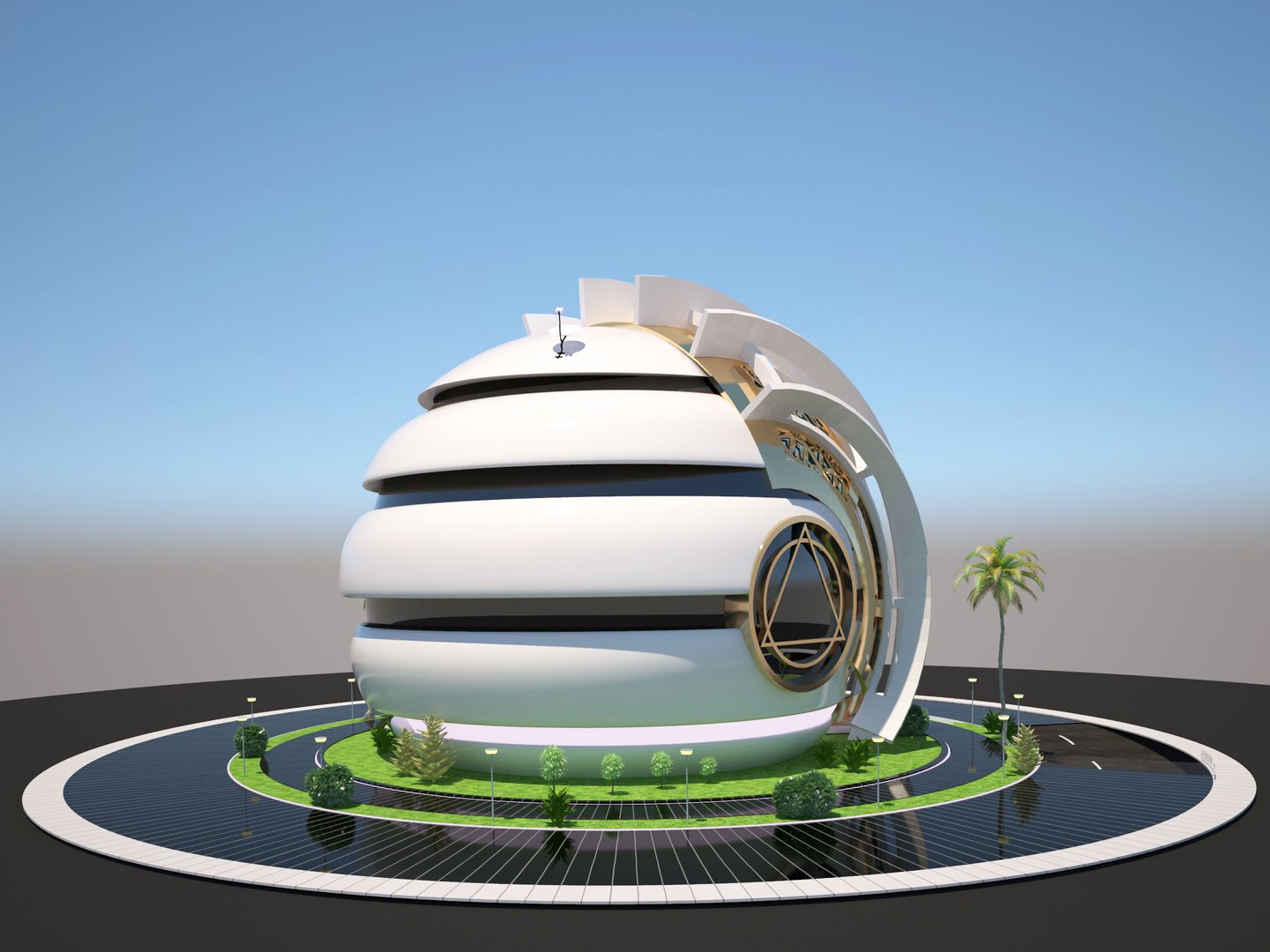 Creative Sphere Building 3D Model - TurboSquid 1803988