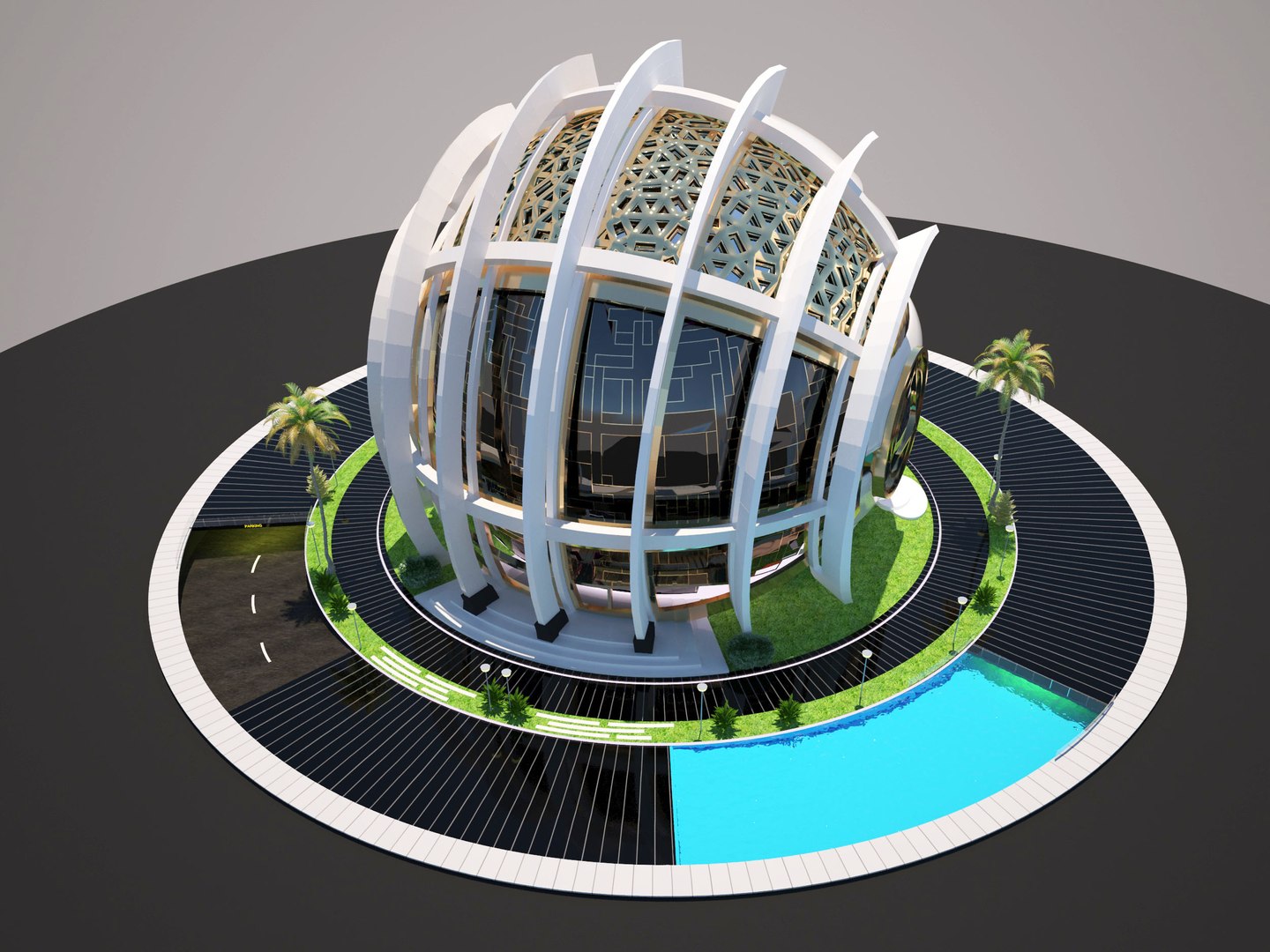 Creative Sphere Building 3D Model - TurboSquid 1803988