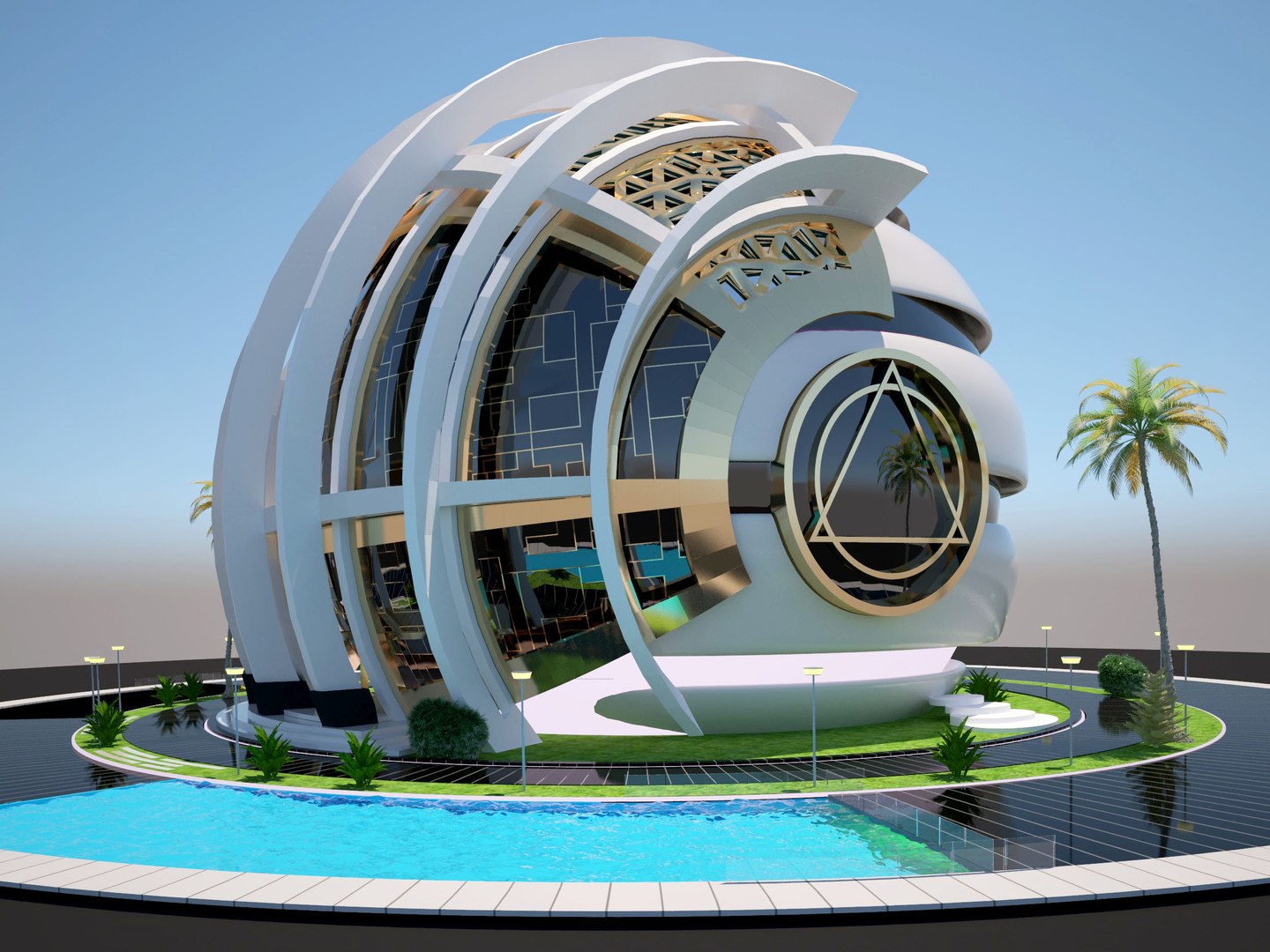 Creative Sphere Building 3D Model - TurboSquid 1803988