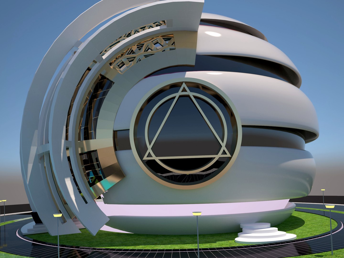 Creative Sphere Building 3D Model - TurboSquid 1803988
