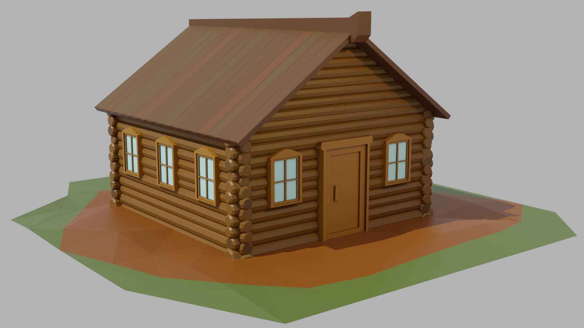 3D cartoon low-poly wooden house - TurboSquid 1570802