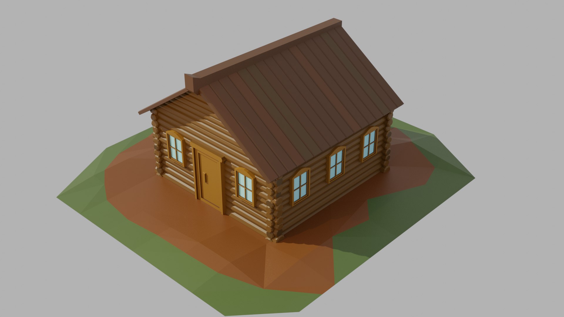 3D cartoon low-poly wooden house - TurboSquid 1570802