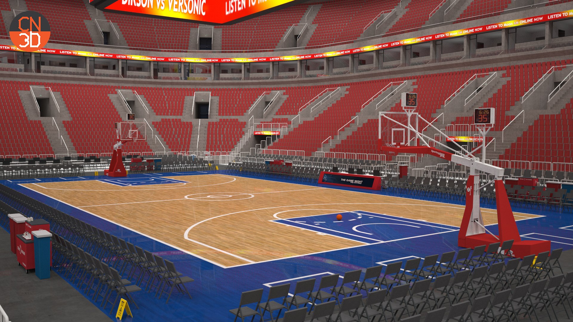 3D Model Basketball Arena V2 - Interior - Low Poly VR - TurboSquid 1943836