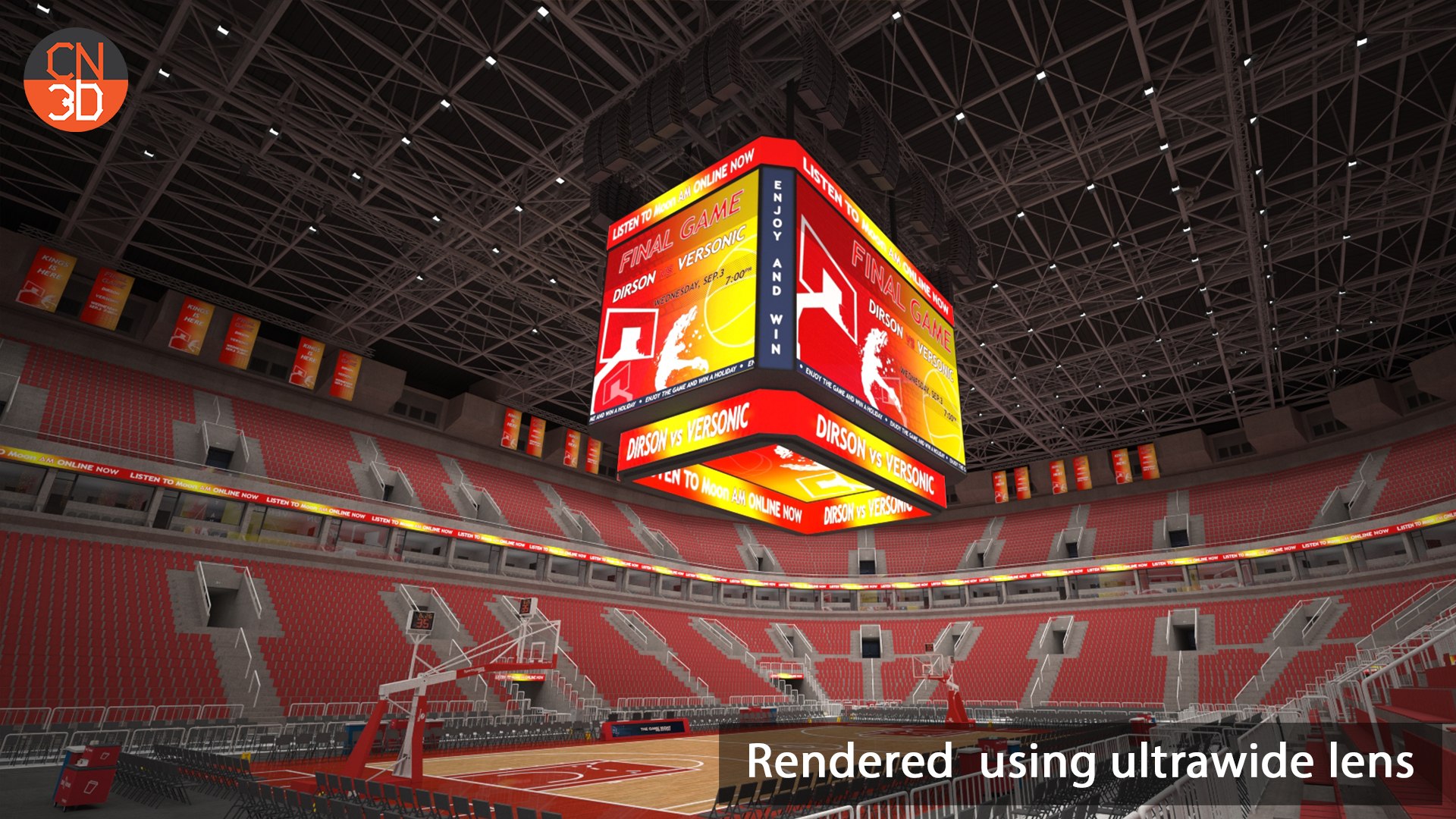 3D Model Basketball Arena V2 - Interior - Low Poly VR - TurboSquid 1943836