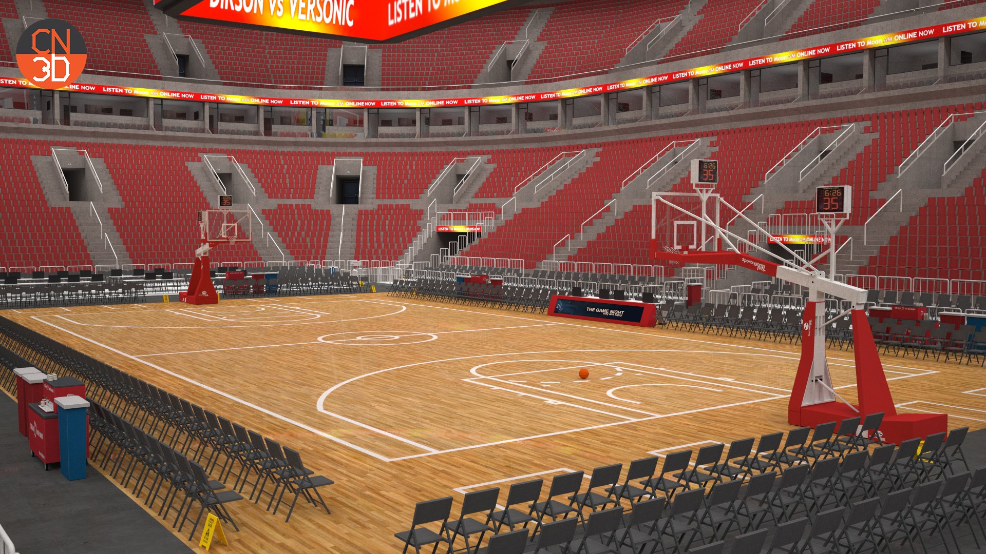 3D Model Basketball Arena V2 - Interior - Low Poly VR - TurboSquid 1943836