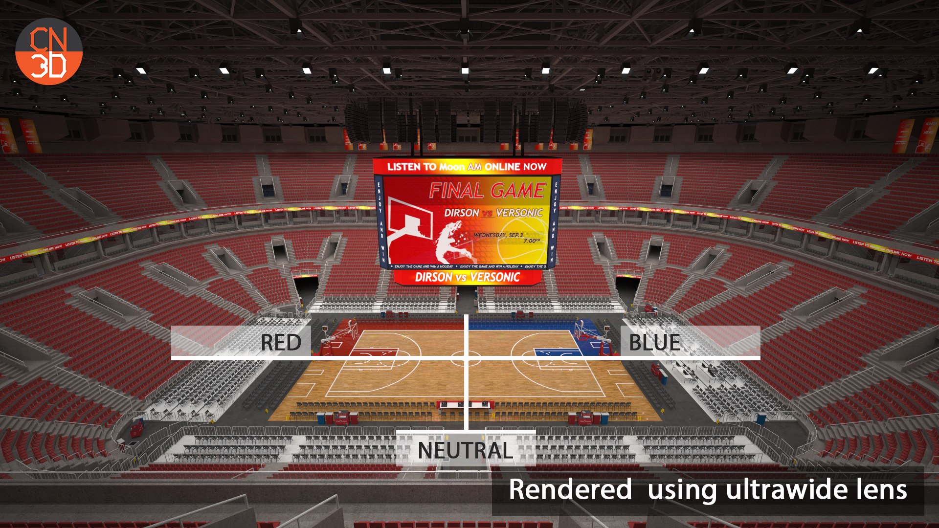 3D model Basketball arena v2 - interior - low poly VR - TurboSquid 1943836