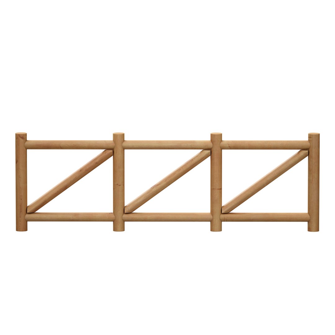 3D Wooden Log Fence Fencing Model - TurboSquid 2295908