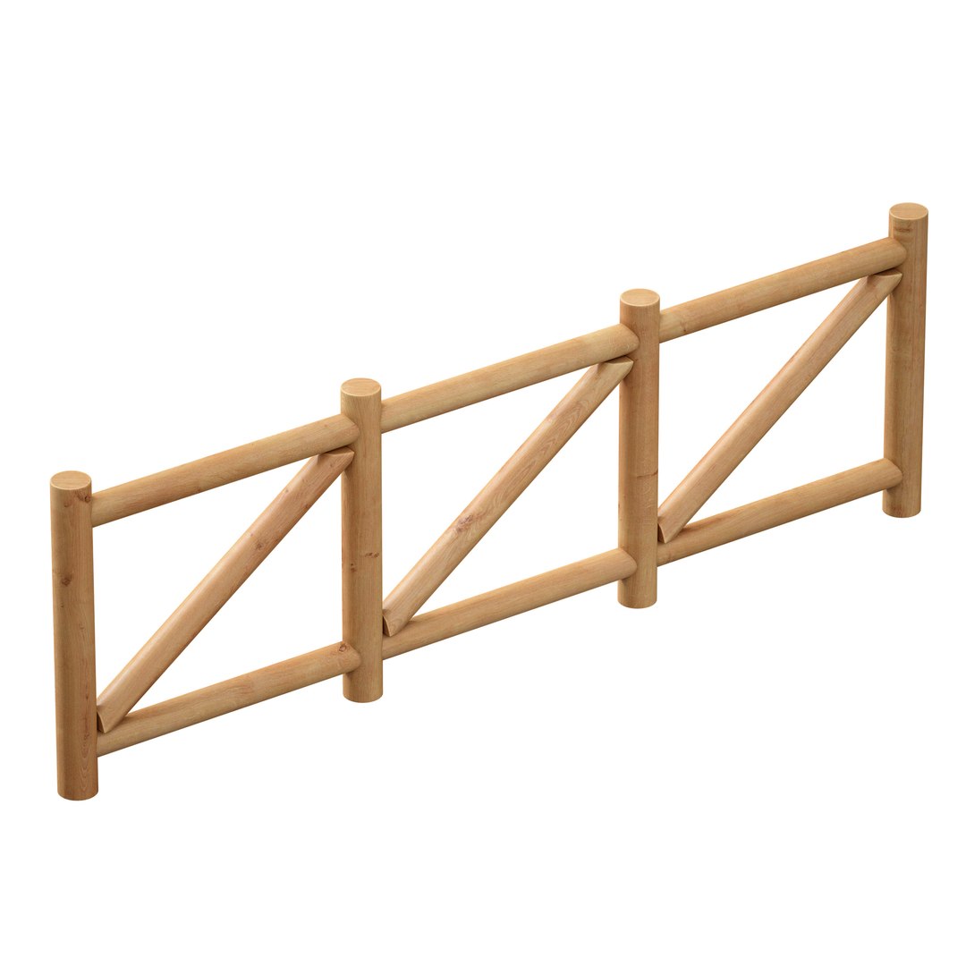3D Wooden Log Fence Fencing Model - TurboSquid 2295908